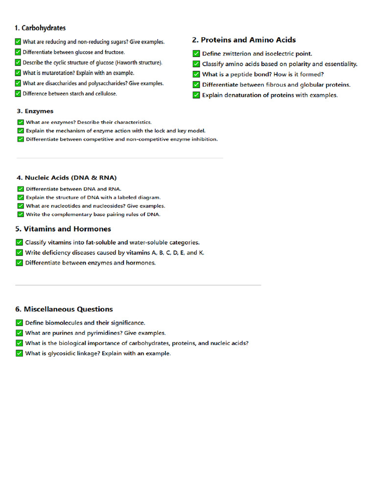 biomolecules important questions | PDF