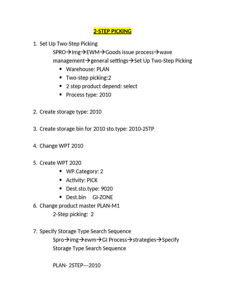 12 2-Step Picking Process | PDF