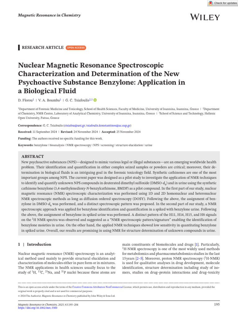 Magnetic Reson in Chemistry - 2024 - Florou - Nuclear Magnetic ...