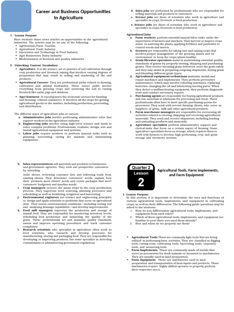 Afa Module Week 1 To 8 | PDF | Agriculture | Waste