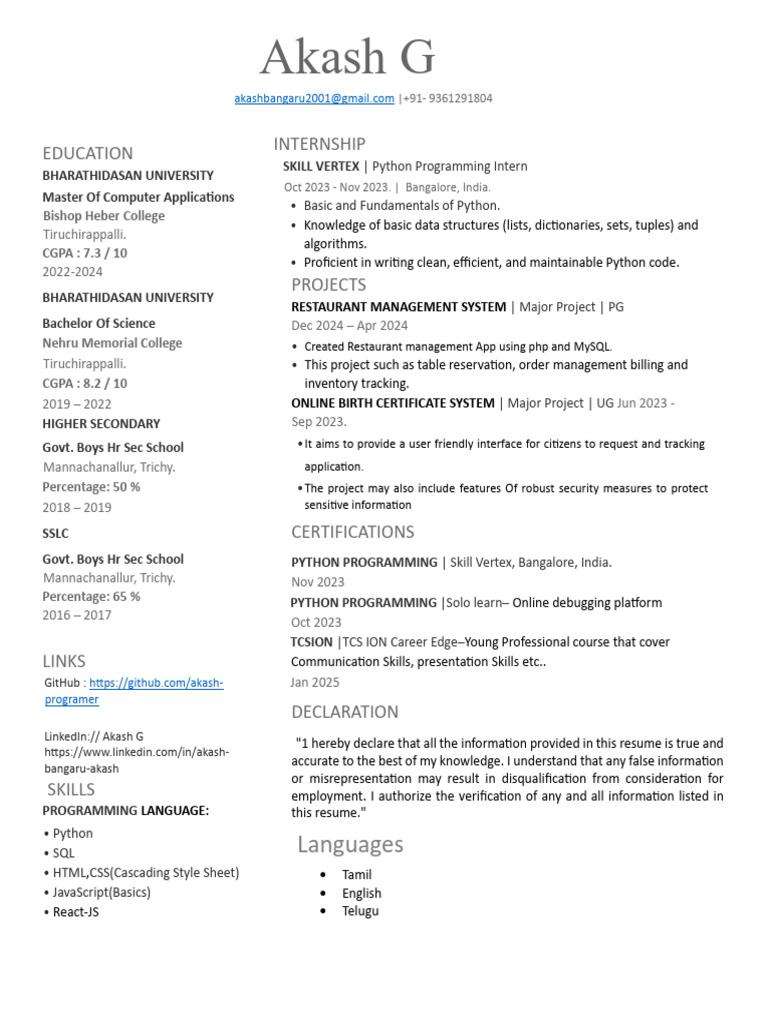 Akash Resume | PDF | Software Development | Software Engineering