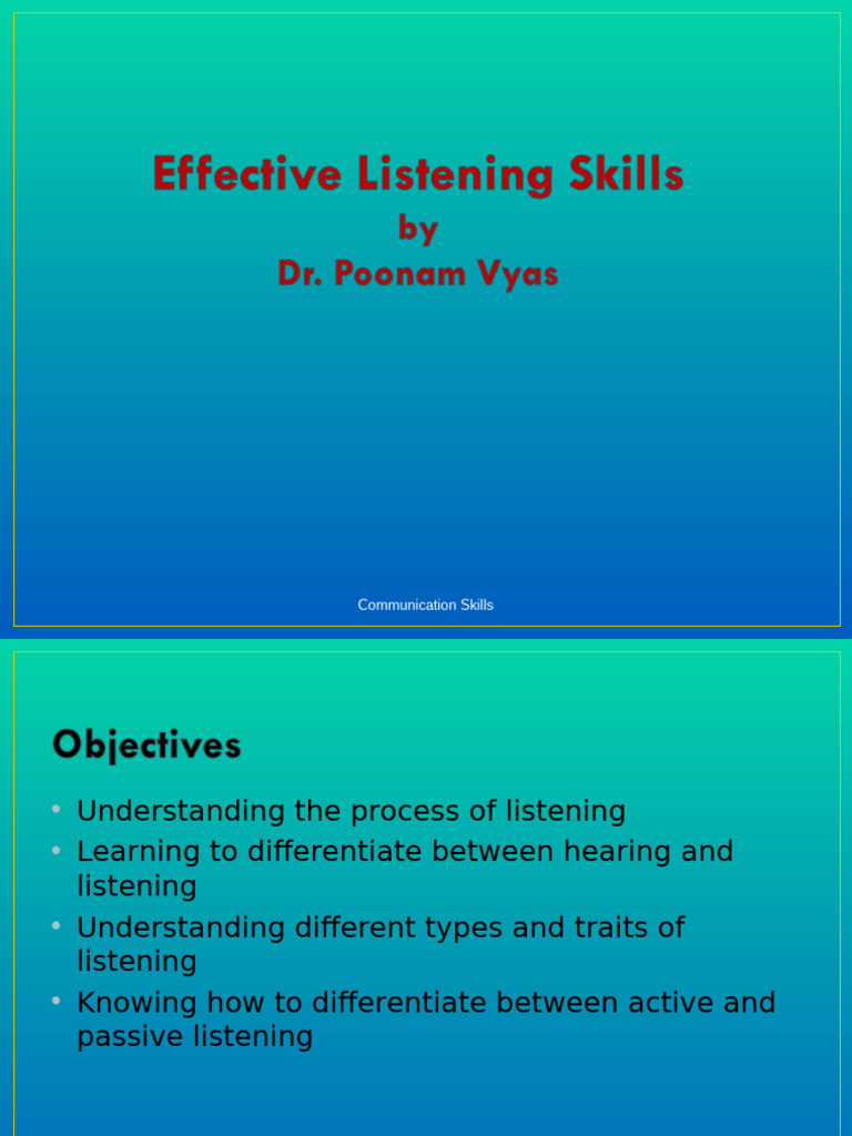 Mastering Effective Listening Skills | PDF | Communication | Empathy