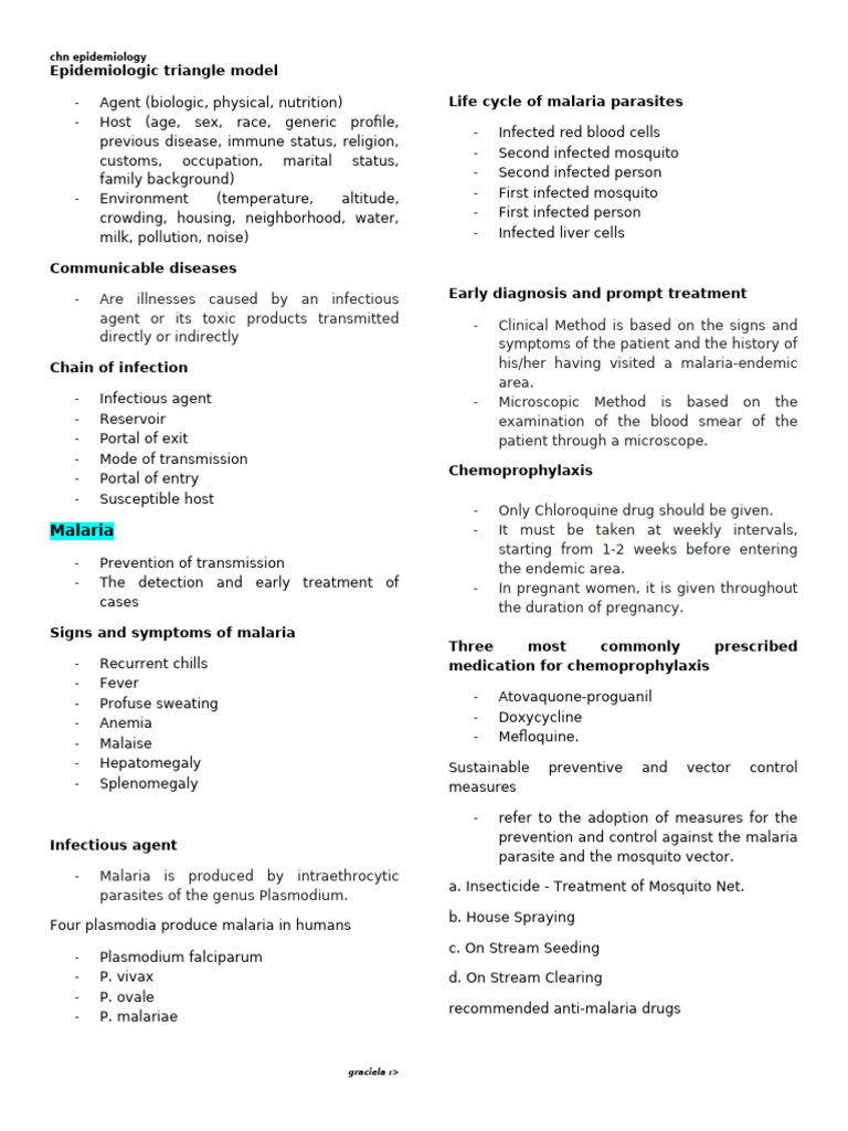 CHN 1st Report Epidemiology | PDF | Anthrax | Malaria