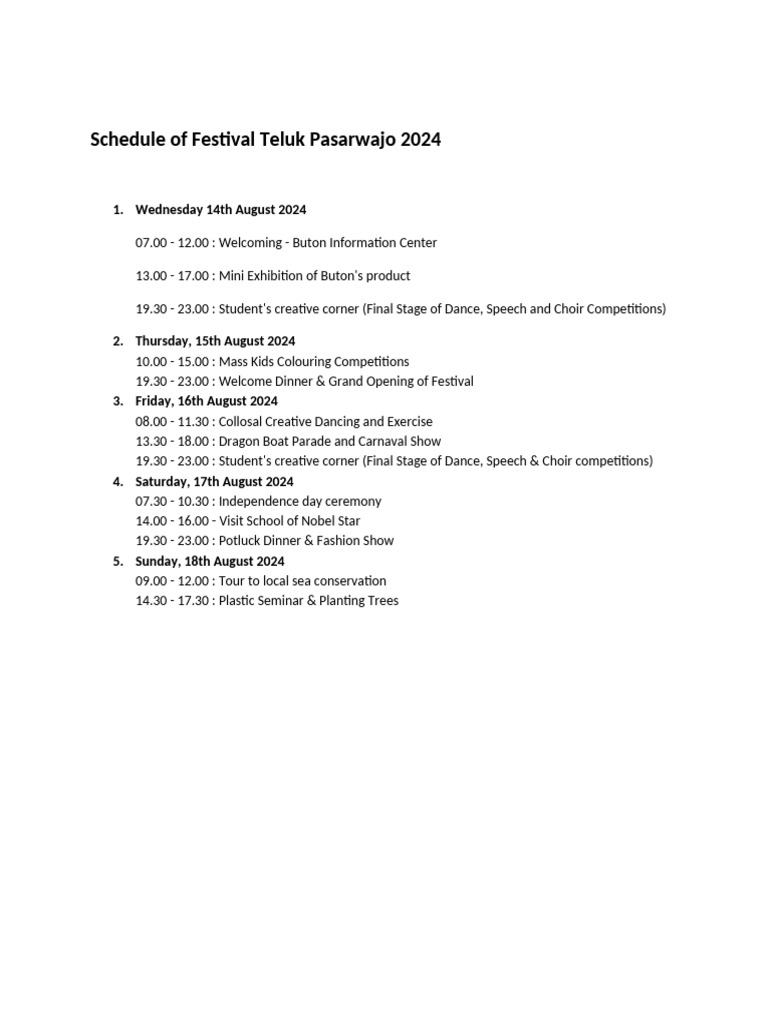 Daily Schedule | PDF