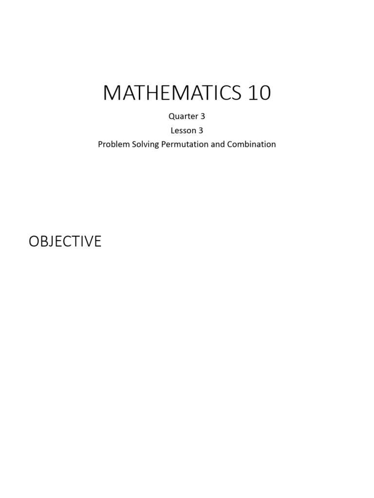 2022 23 q3 Lesson 3 Solving Problems Permutation and Combination | PDF | Permutation ...