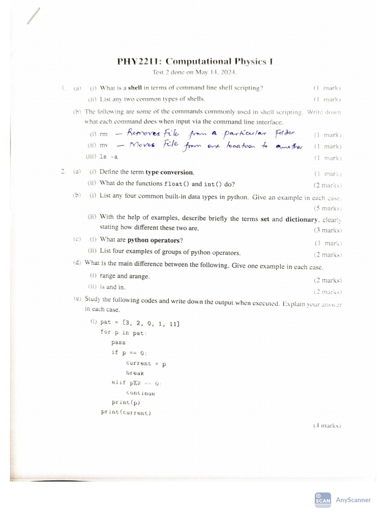 Computational Test 3 | PDF