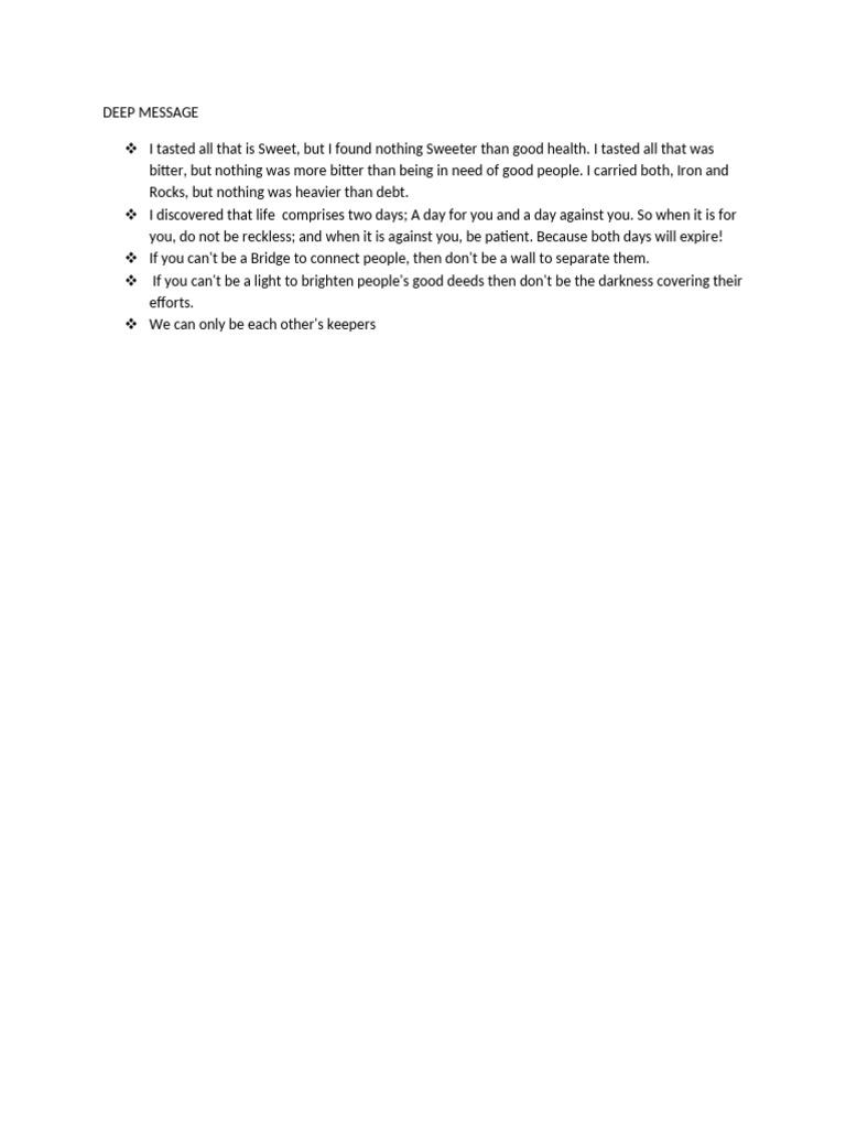 Deep Message of Inspiration | PDF