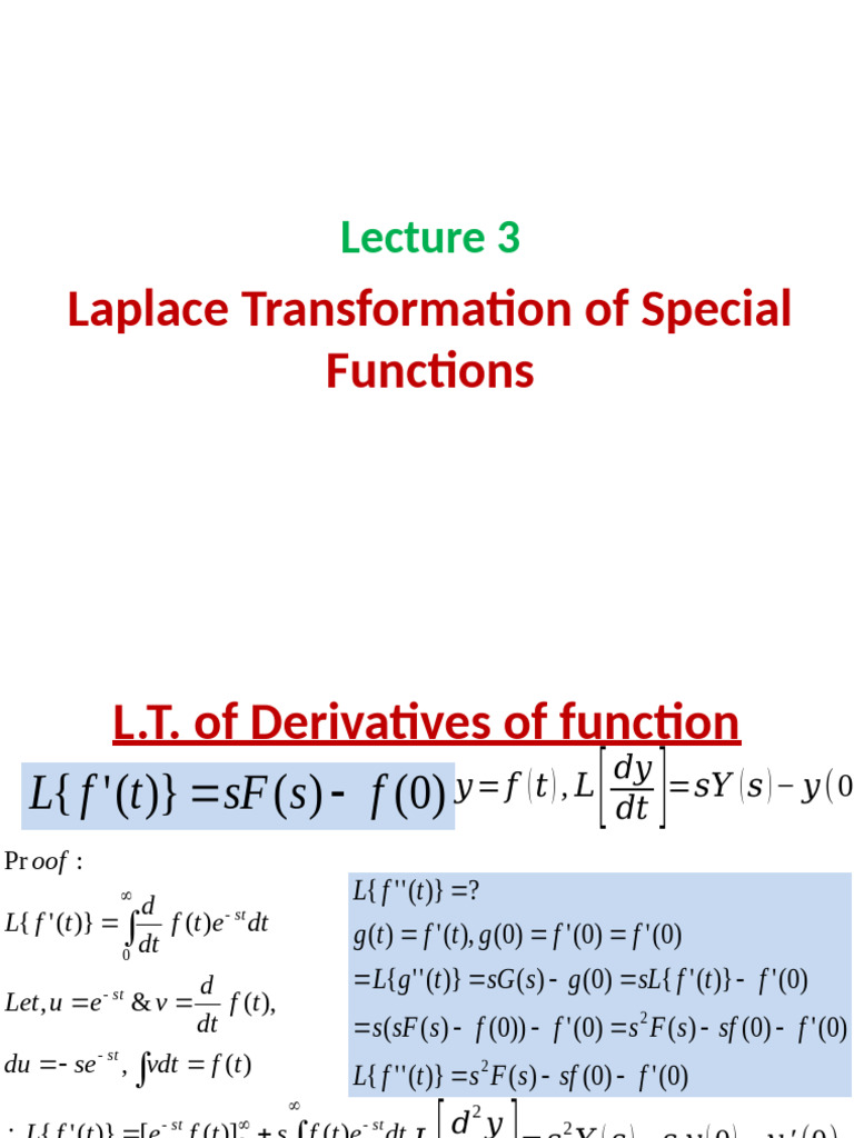 Laplace Transformation-Lecture 3 | PDF | Mathematical Relations ...