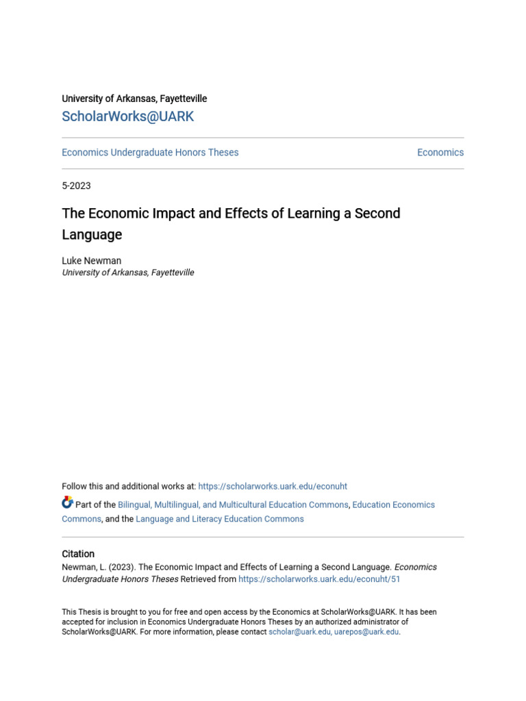 The Economic Impact and Effects of Learning A Second Language | PDF ...