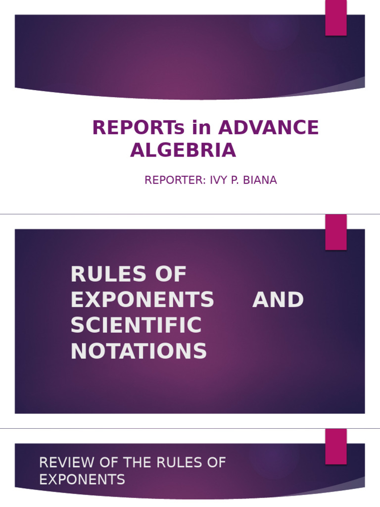 Presentation in Major 2 | PDF | Exponentiation | Multiplication