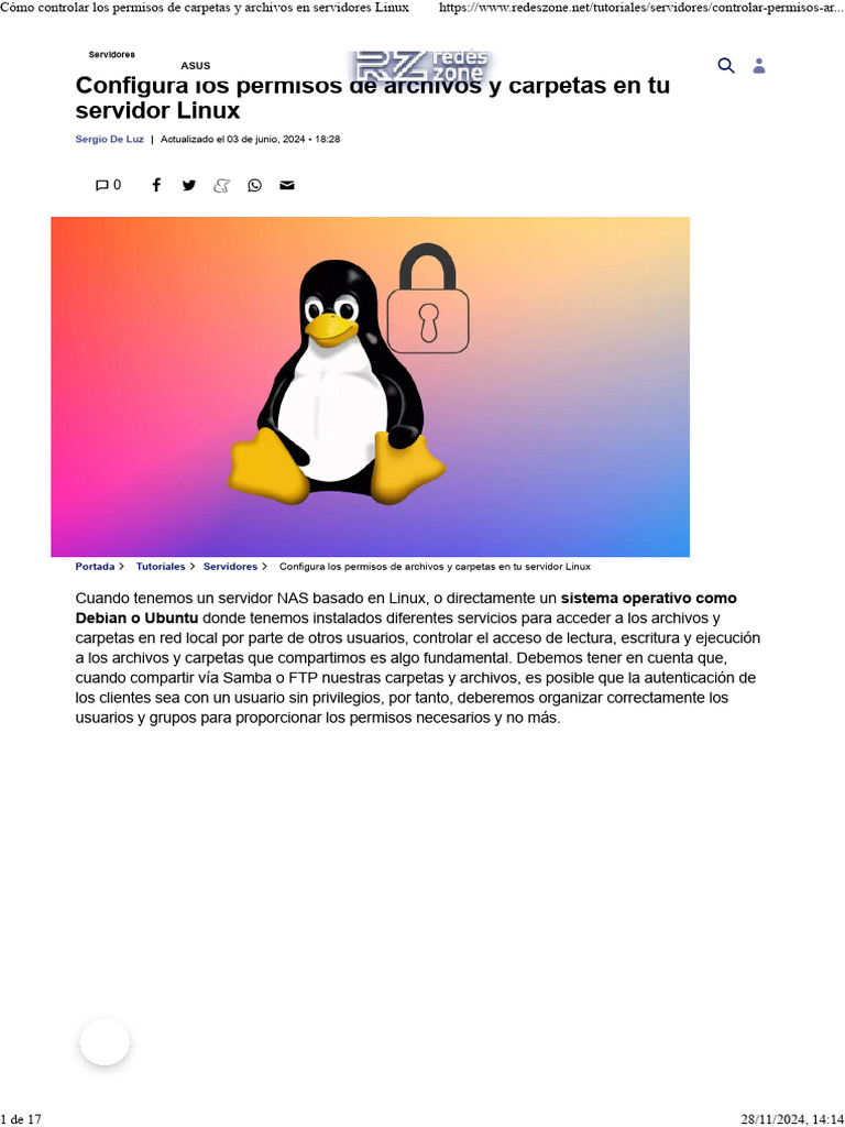 Configuración De Permisos En Linux Pdf Archivo De Computadora