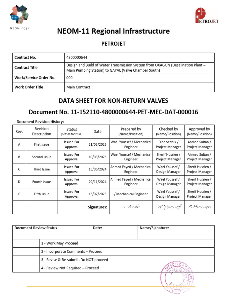 11-152110-4800000644-PET-MEC-DAT-000016_E-Filled out-Feb. 24-signed | PDF | Valve | Mechanical ...