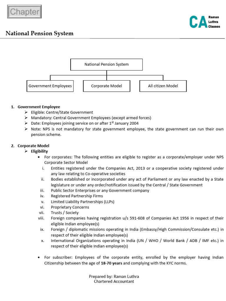 Overview of India's National Pension System | PDF | Financial Services