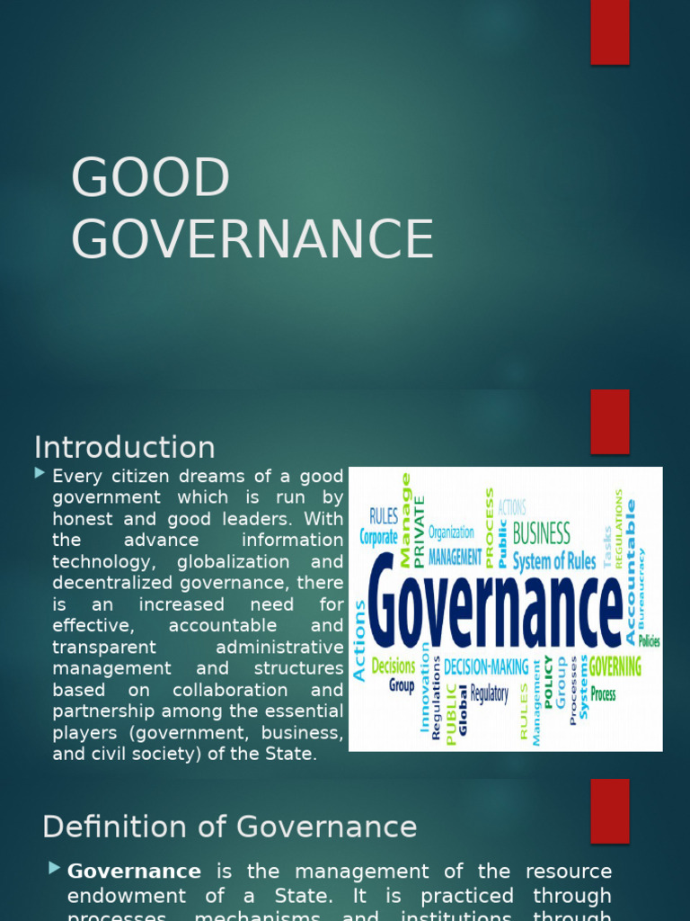 GOOD GOVERNANCE | PDF | Governance | Good Governance