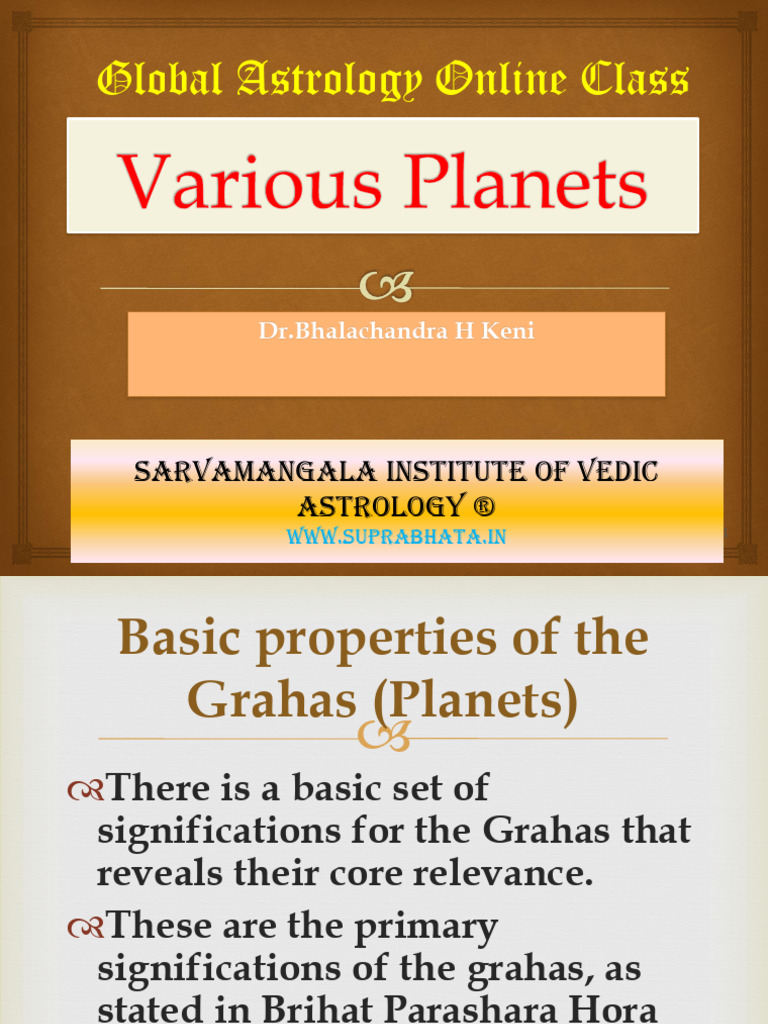Various Planets & Characteristics | PDF | Planets In Astrology | Astrology