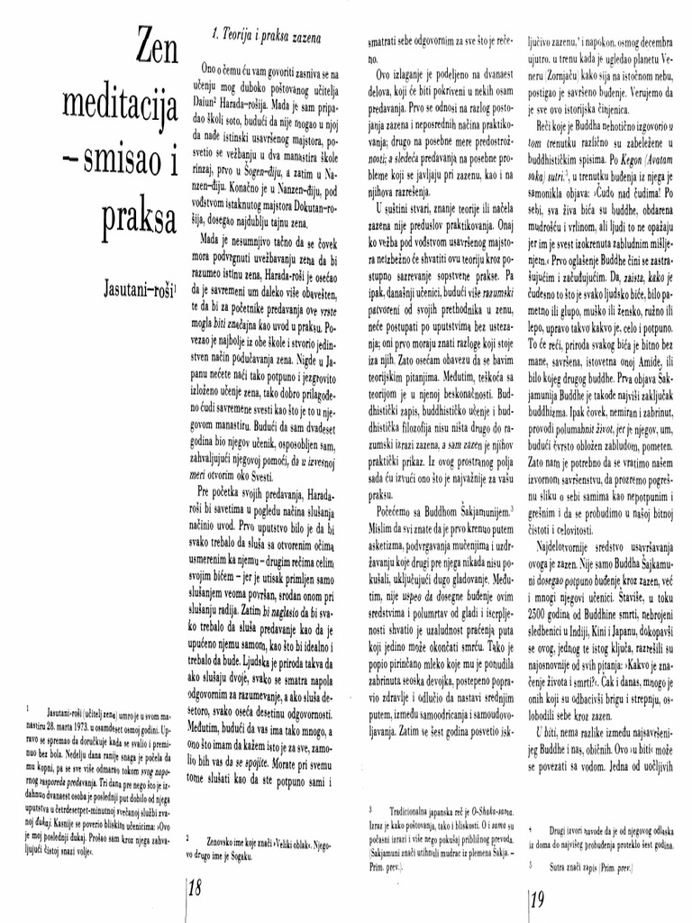 Zazen praksa meditacije - kako sedeti | PDF