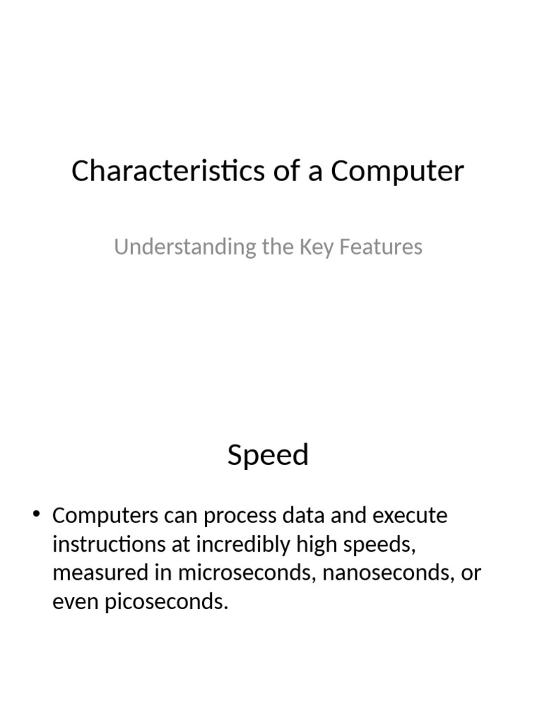 Key Features of Computers Explained | PDF