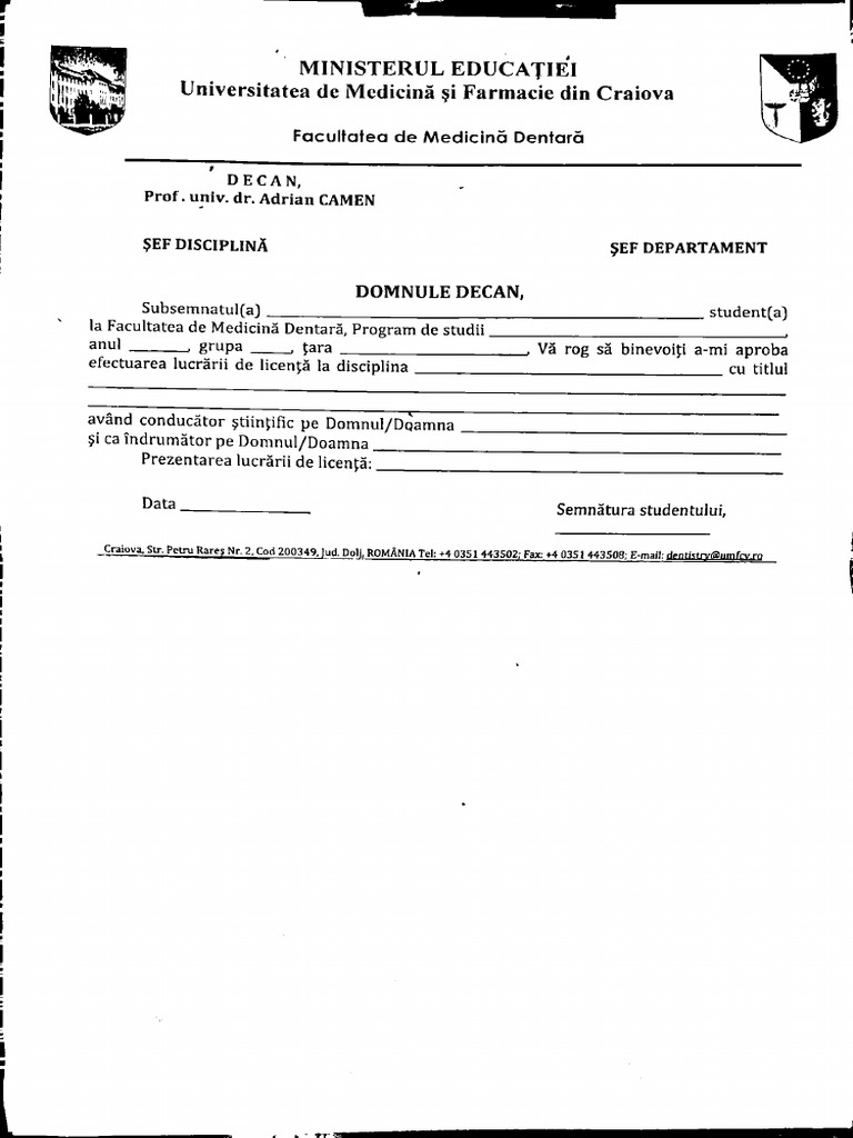 Cerere Licenta | PDF