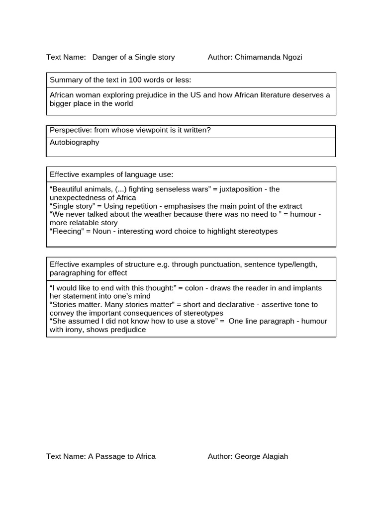 Non Fiction Extracts (Language) - Flashcards | PDF | Sentence ...