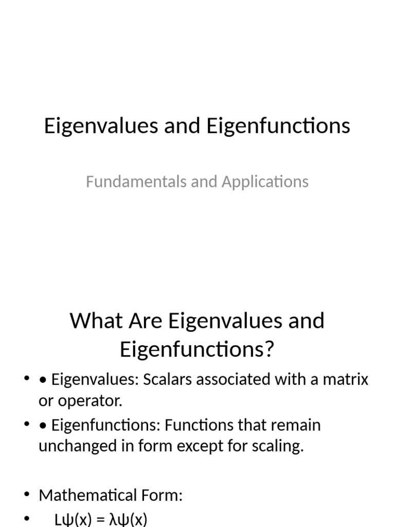 Eigenvalues and Eigenfunctions | PDF
