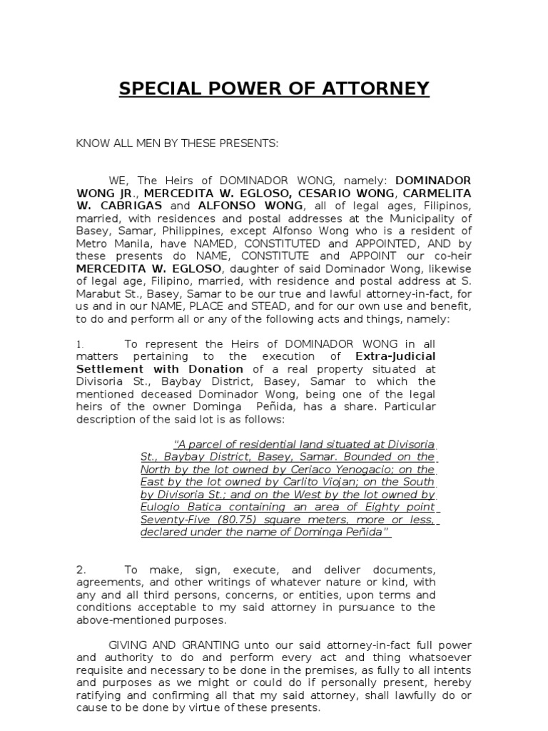 Spa | PDF | Power Of Attorney | Manila