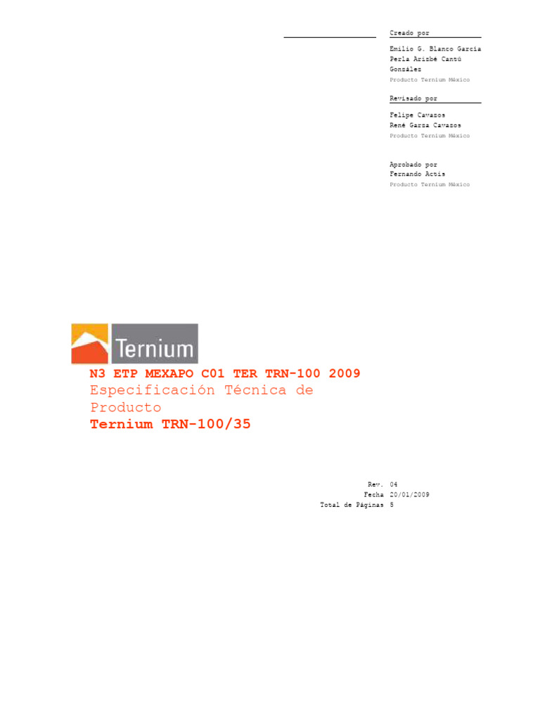 Ternium TRN-100 | PDF | Acero | Ingeniero
