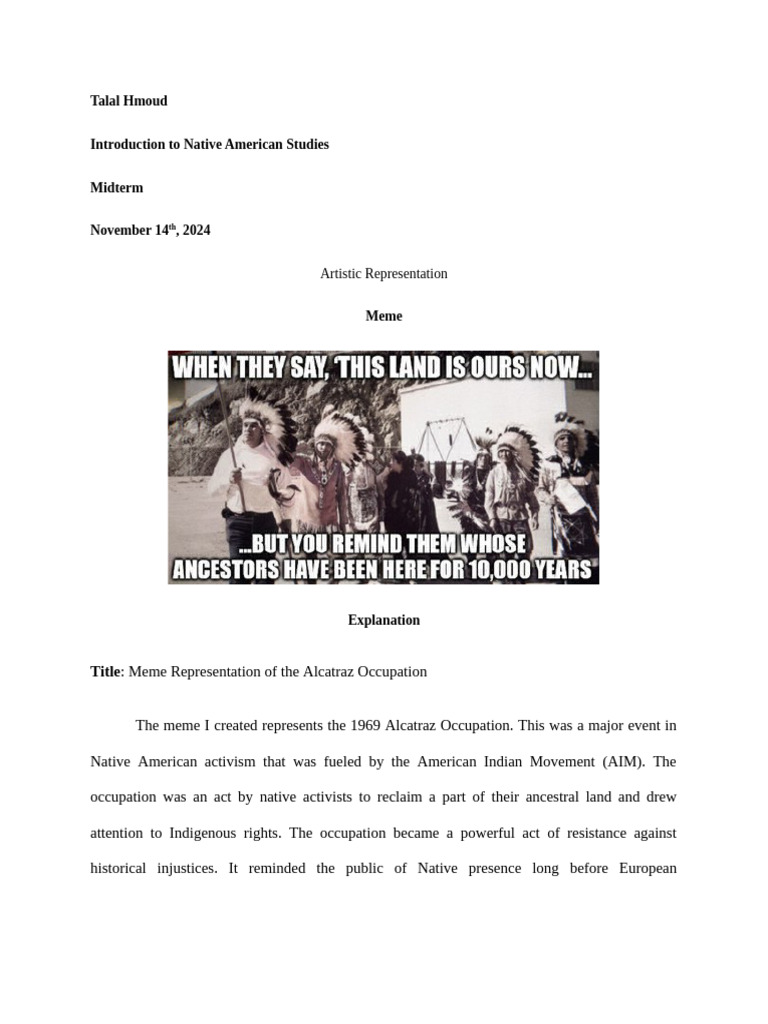 Alcatraz Occupation Meme Analysis | PDF