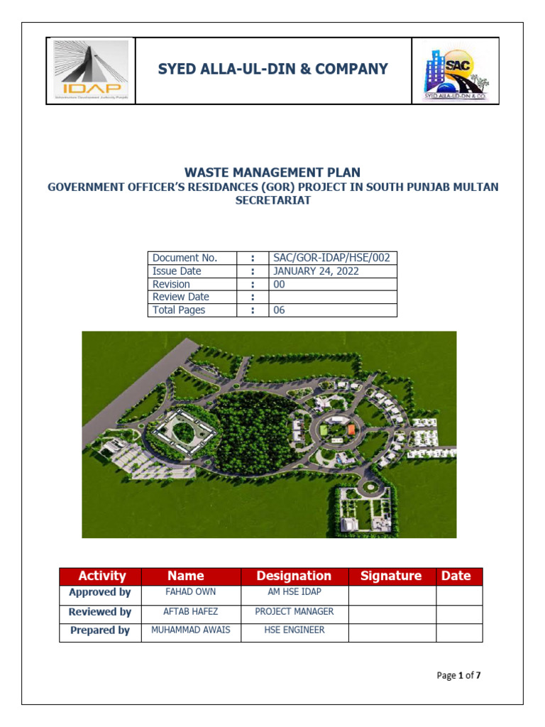 Waste Management Plan Gor | PDF | Waste | Waste Management