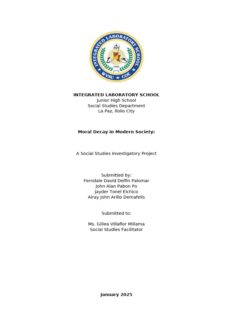 Moral Decay in Modern Society Analysis | PDF | Morality | Psychology