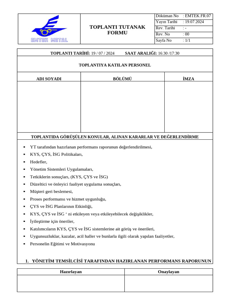 .07 Toplanti Tutanak Formu | PDF