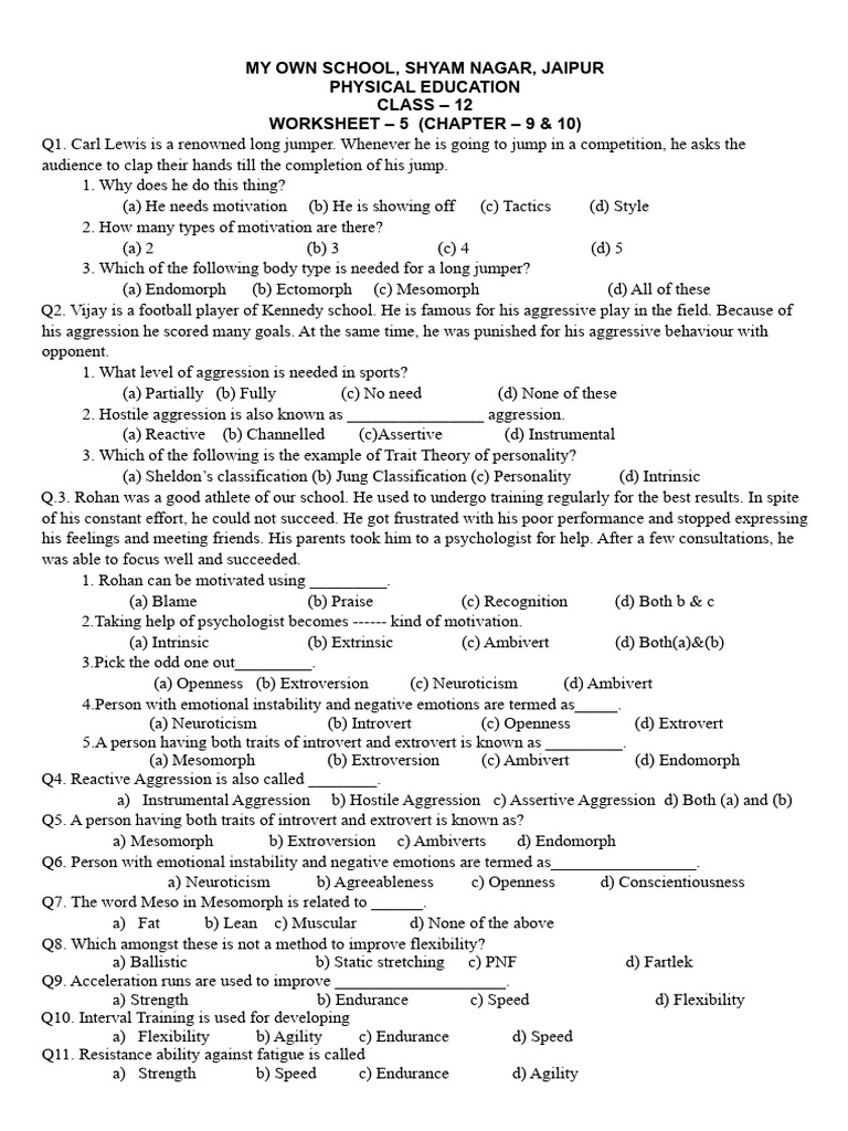 worksheet - 5 | PDF | Extraversion And Introversion | Psychological ...