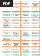 Engaging Speaking Card Questions | PDF | Language Arts & Discipline ...