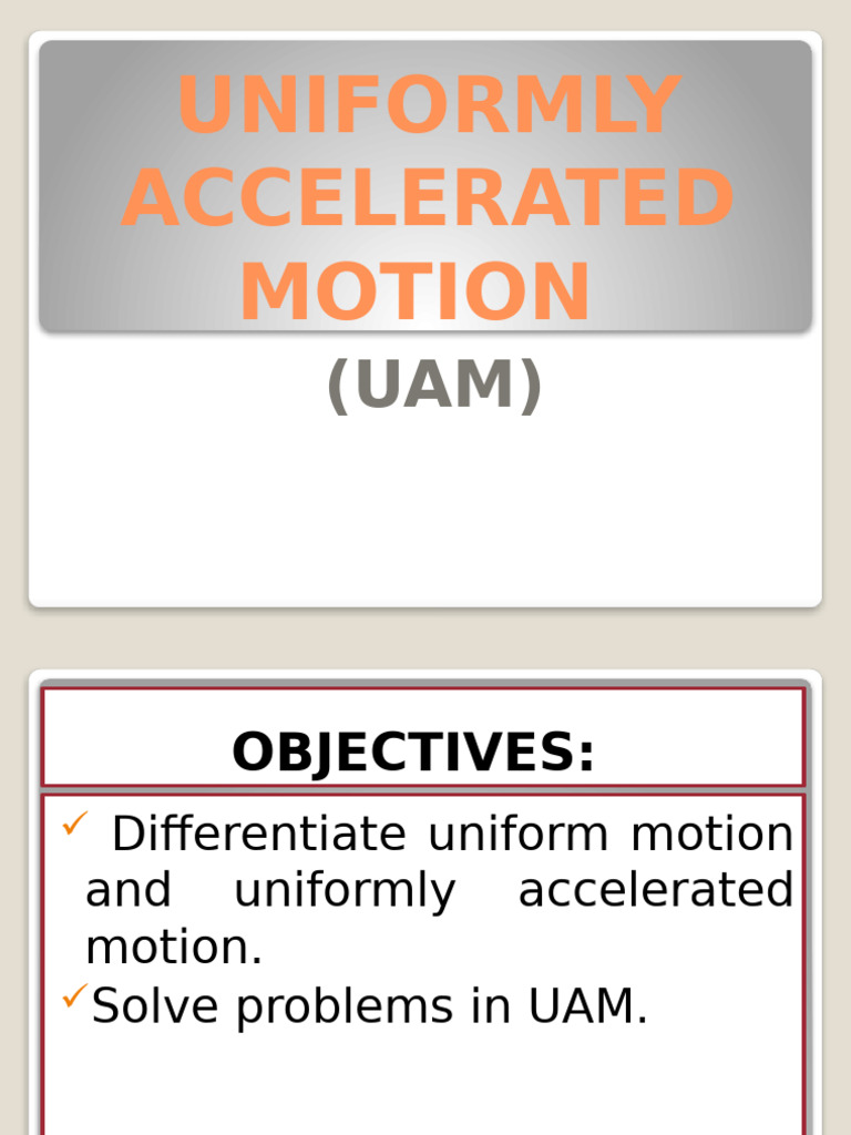 Uam Horizontal Motion Autosaved | PDF | Acceleration | Velocity