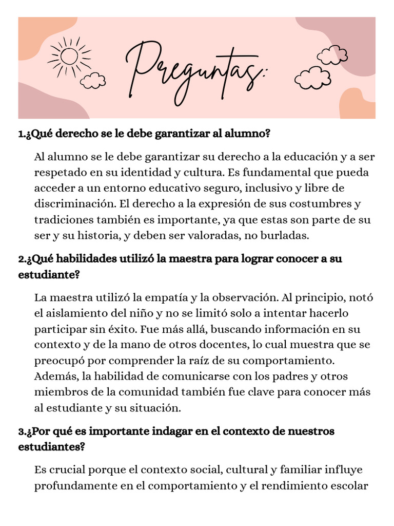 Preguntas a contestar | PDF