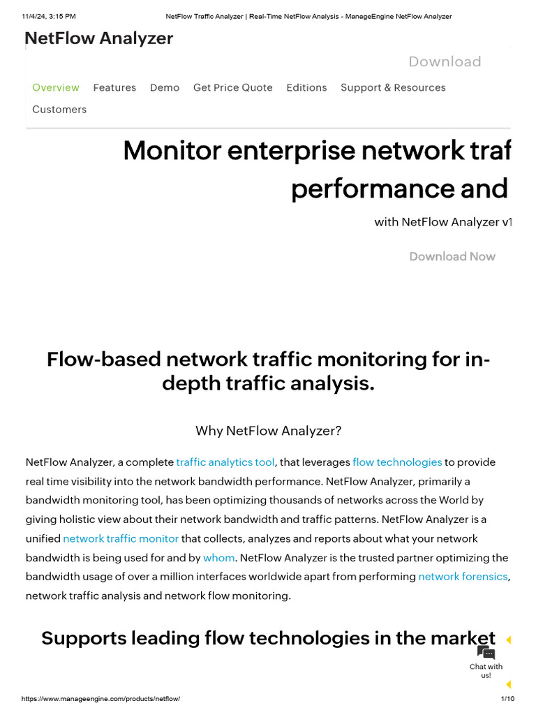 NetFlow Traffic Analyzer _ Real-Time NetFlow Analysis - ManageEngine NetFlow Analyzer | PDF ...