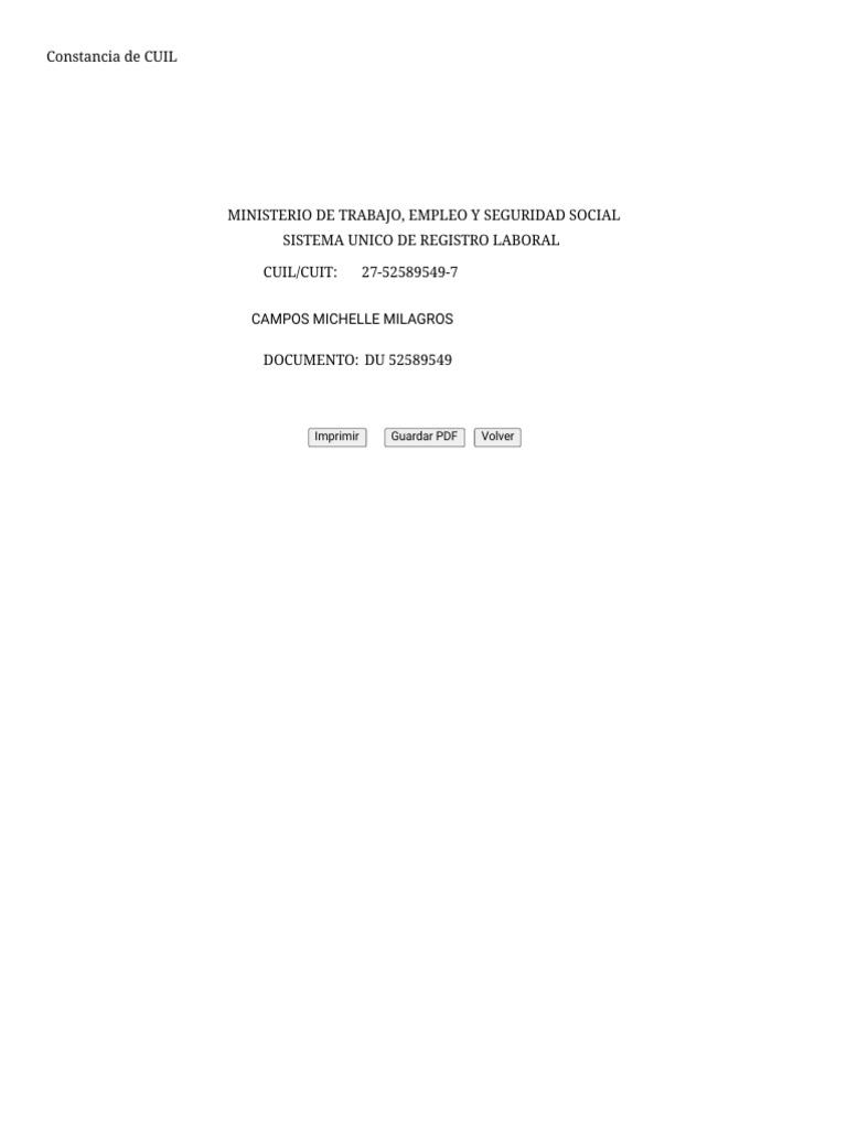 ANSES - Constancia de CUIL - . | PDF