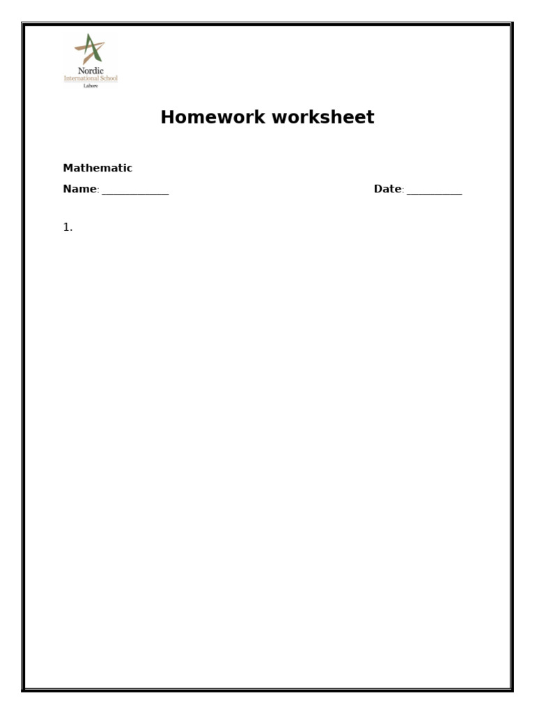 Worksheet Format | PDF