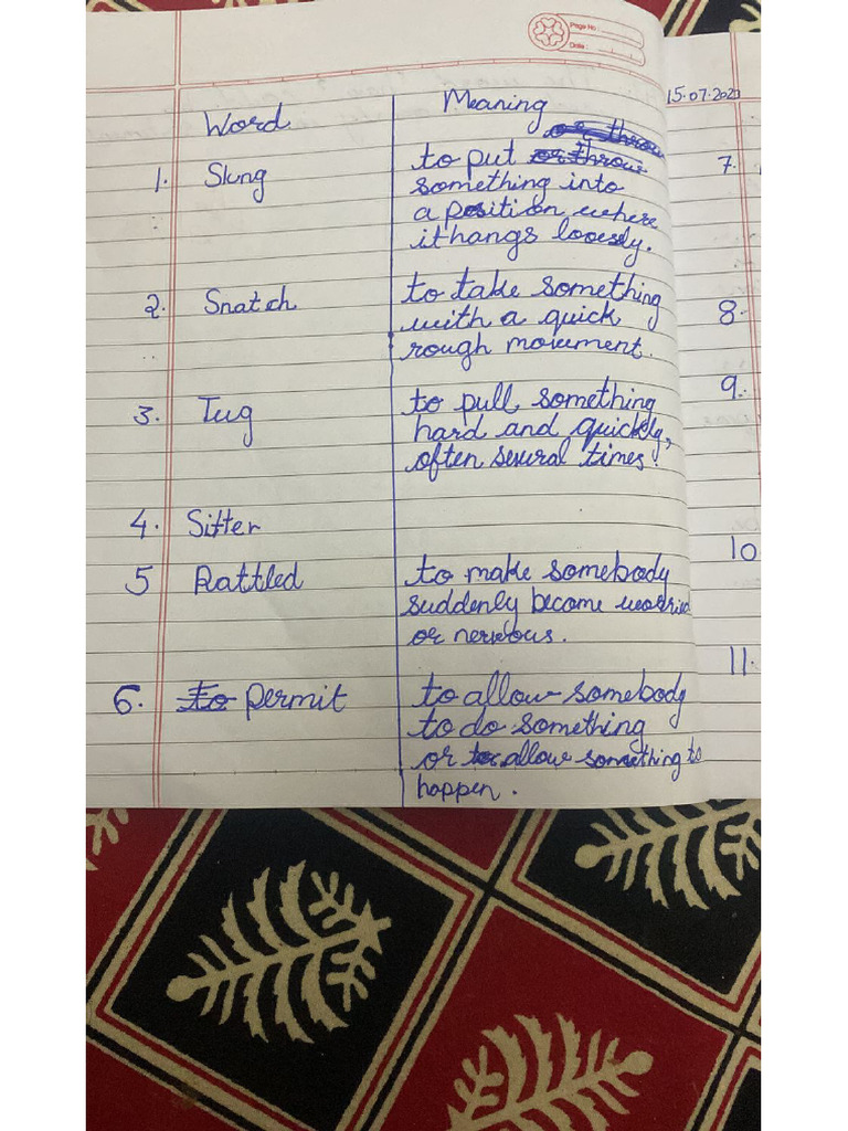 Word Meaning TYM 1 | PDF