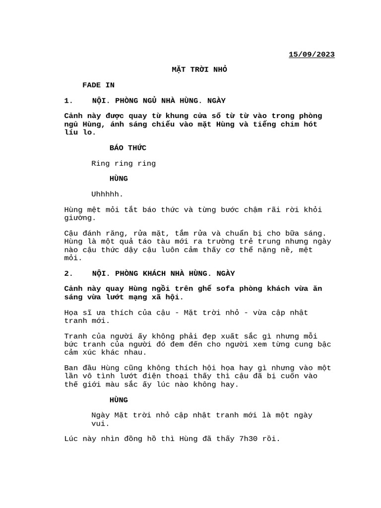 Full Mat Troi Nho Script | PDF