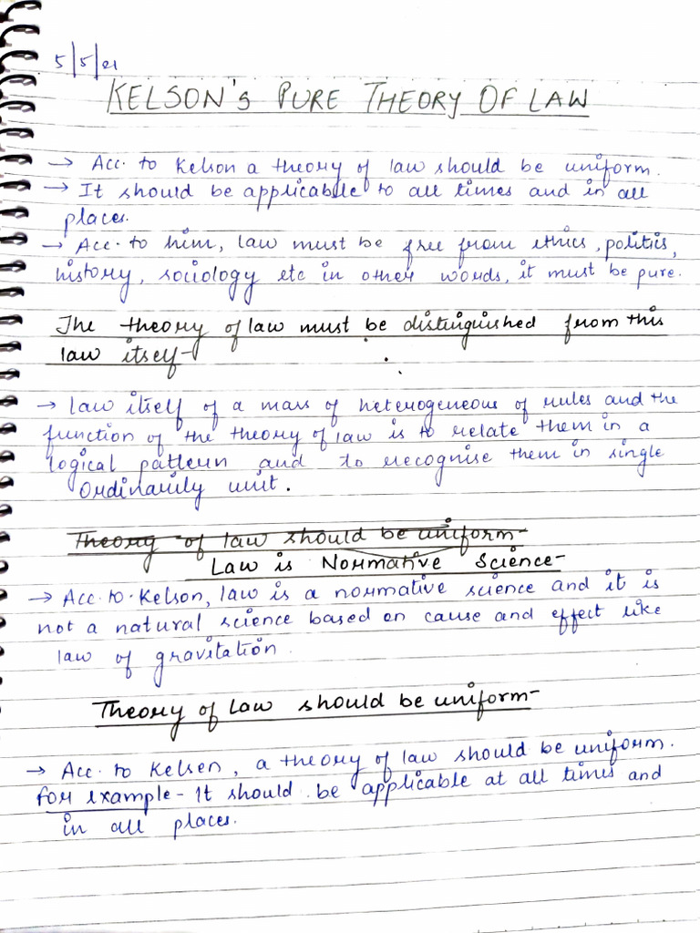 Kelson's Pure Theory of Law | PDF