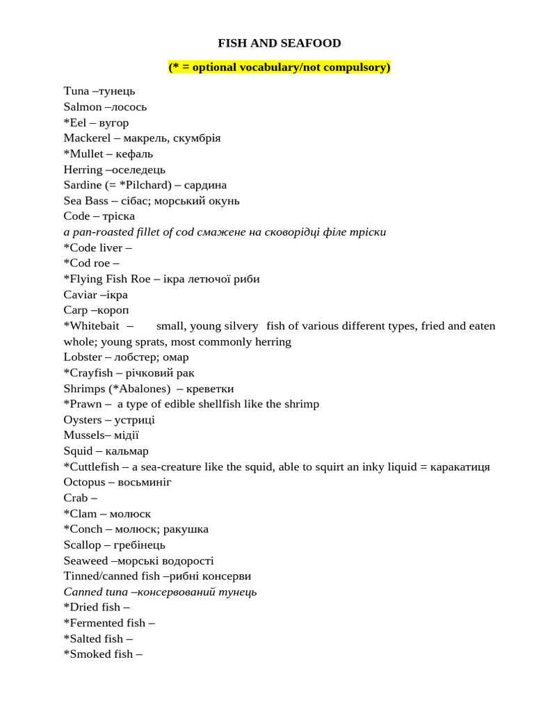 Fish and Seafood | PDF