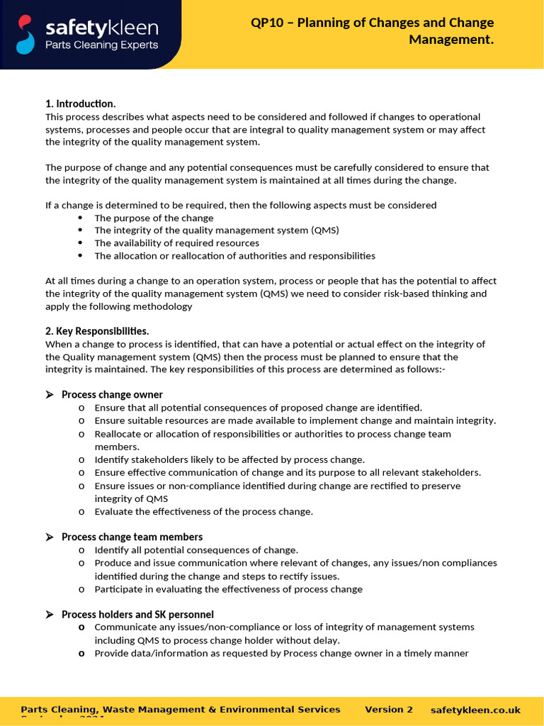 Change Management in QMS | PDF | Quality Management System | Quality Management