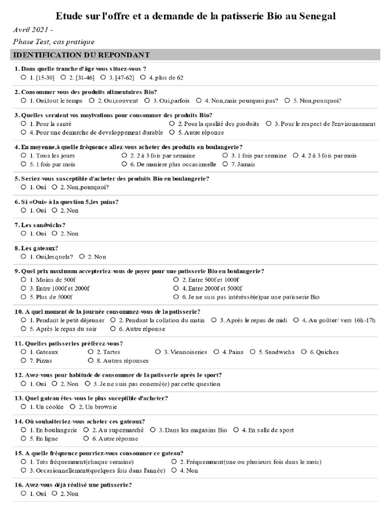 Questionnaires 1 | PDF