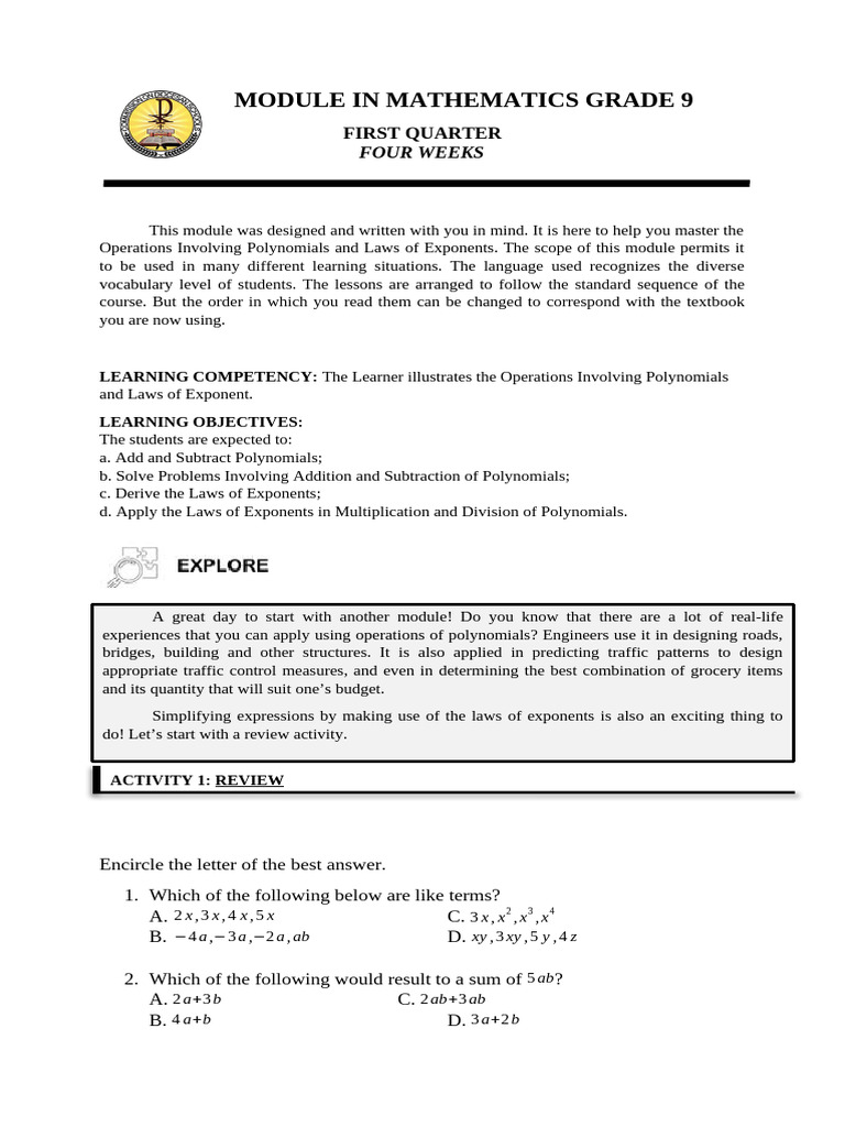 modules | PDF | Exponentiation | Polynomial