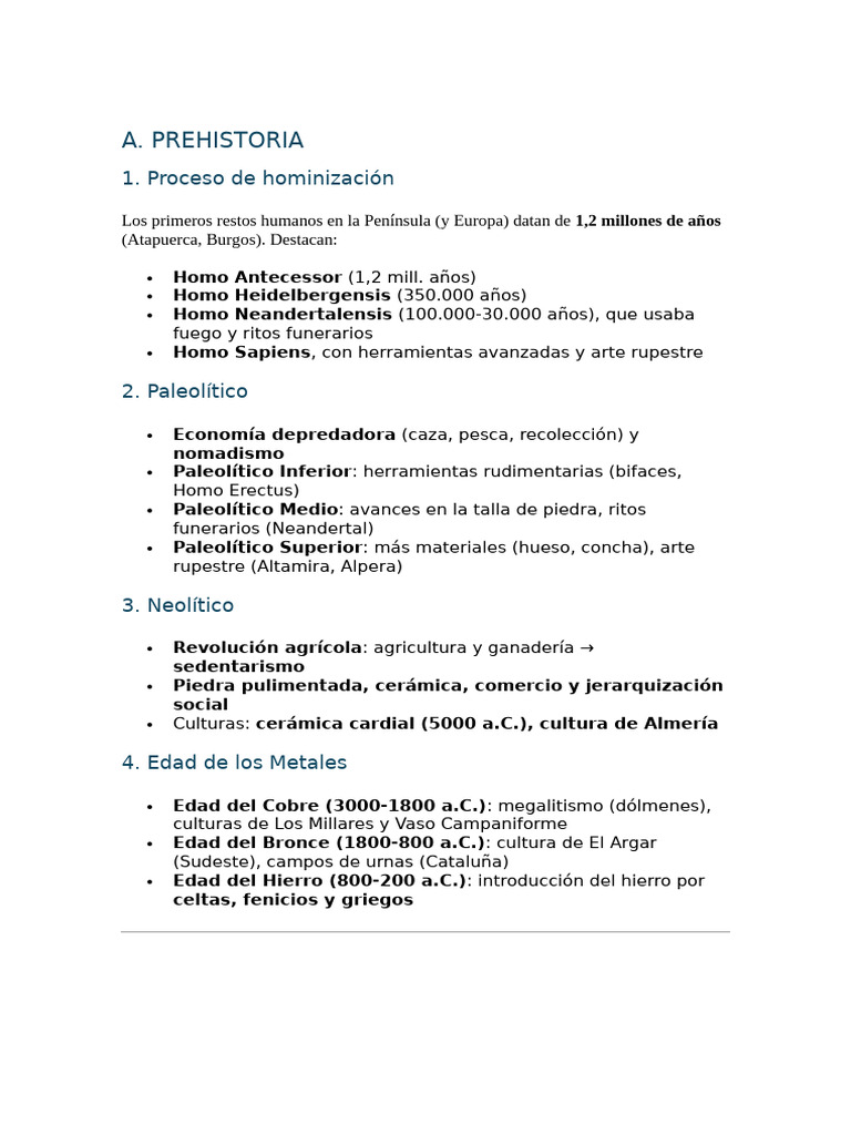 Prehistoria y Protohistoria en la Península | PDF | Arqueología