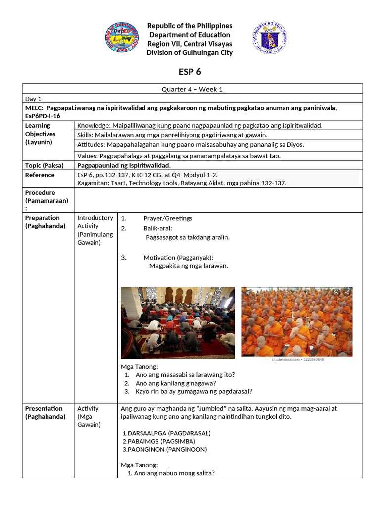 GuihulnganCity ESP6 Q4 PLP1D1 v.02 | PDF