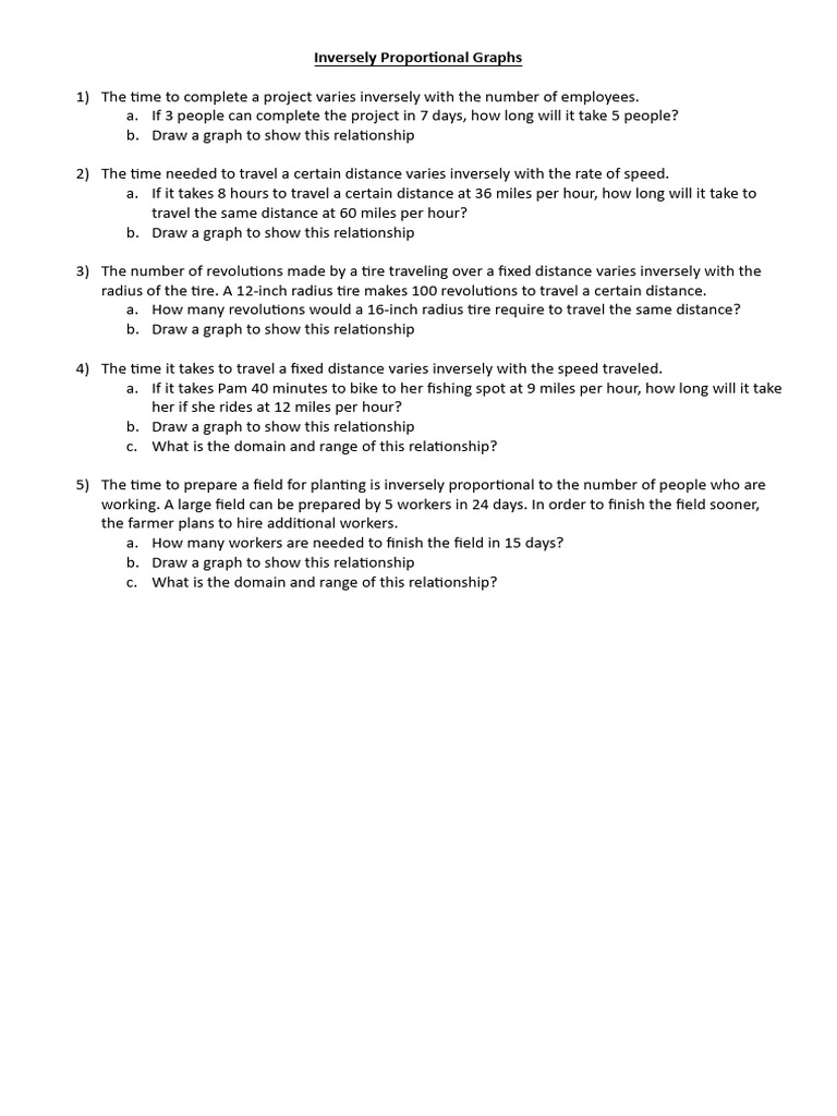 Inverse Proportion Graphs | PDF