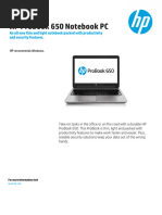 HP ProBook 640 G3 Specs PDF | PDF | Windows 10 | Intel