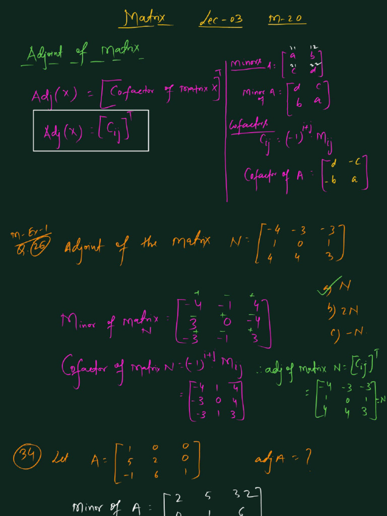 Matrices Lec 03 | PDF