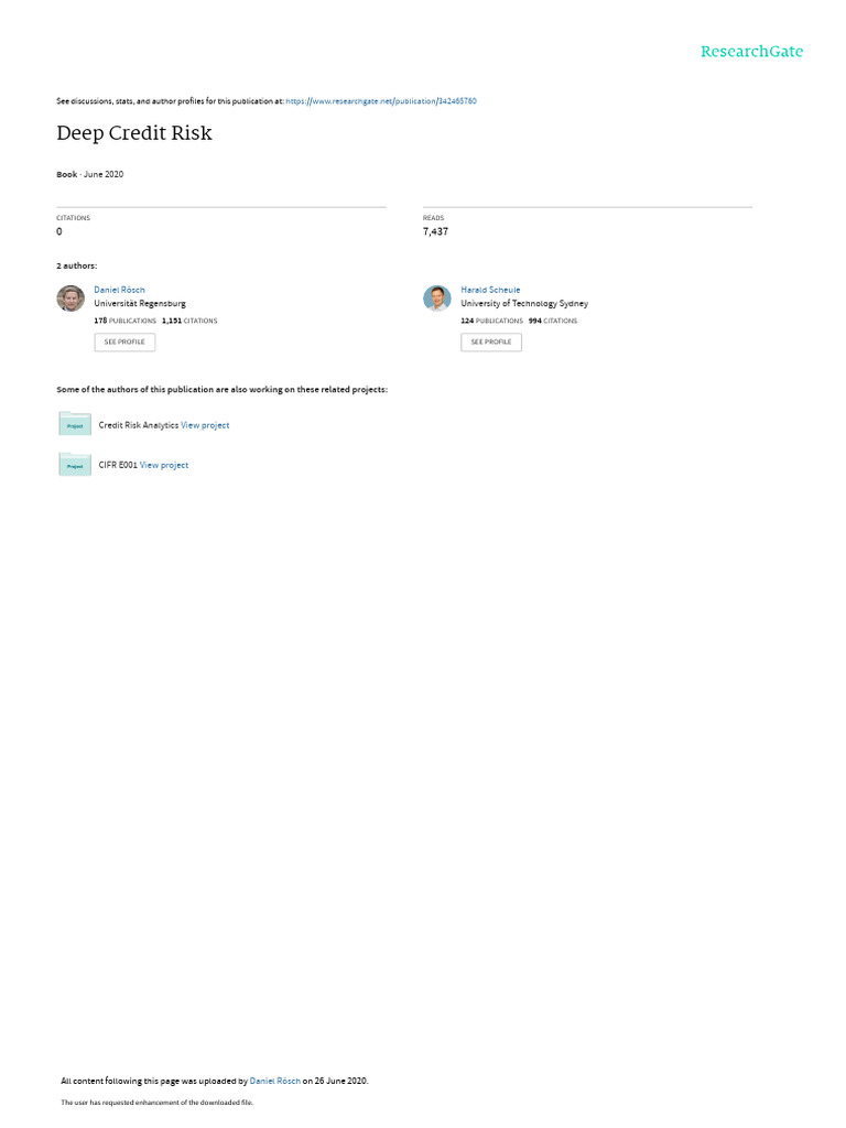 DeepCreditRisk TOC | PDF | Statistical Analysis | Teaching Mathematics